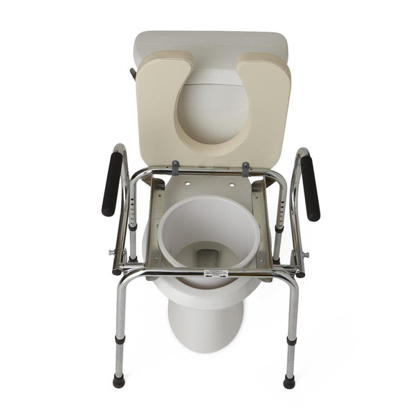 Medline Padded Drop Arm Bedside Commode – Senior.com
