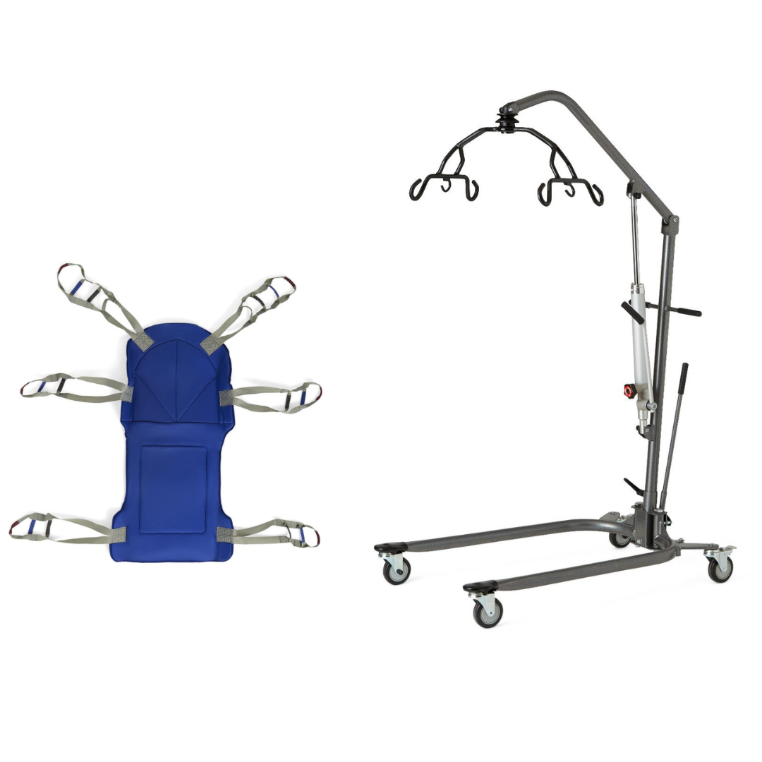 Medline Manual Hydraulic Patient Lift w/ 6 Point Cradle, In Stock ...