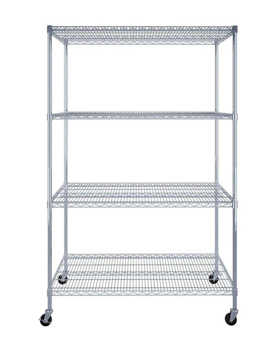 SafeRacks 5-Tier Wire Shelving Storage Racks on Wheels 18” x 48” x 72”