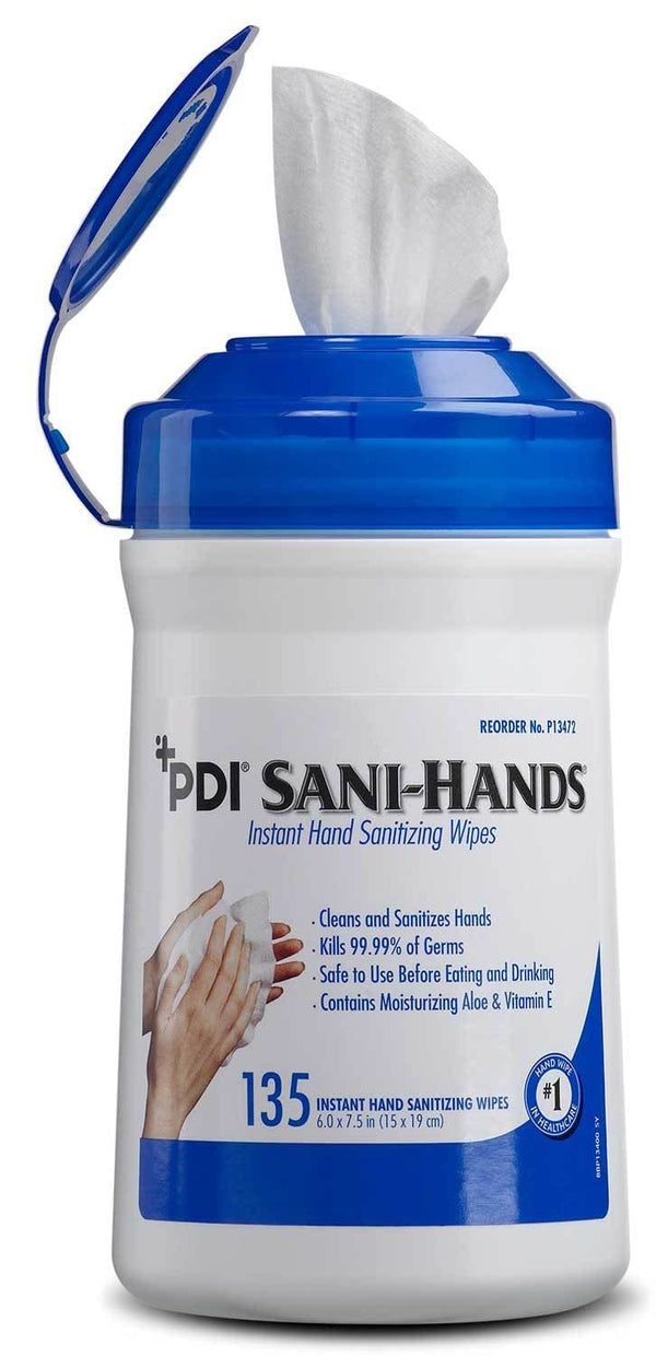 PDI Sani-Hands Instant Hand Sanitizing Wipes - 135 Wipes Per Tub ...