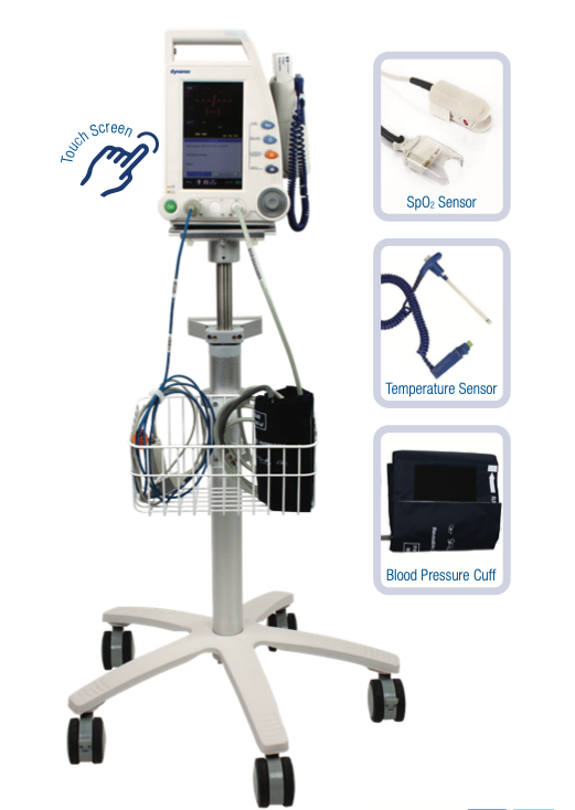 Dynarex Vital Signs Patient Monitor & Stand - Touch Screen Available