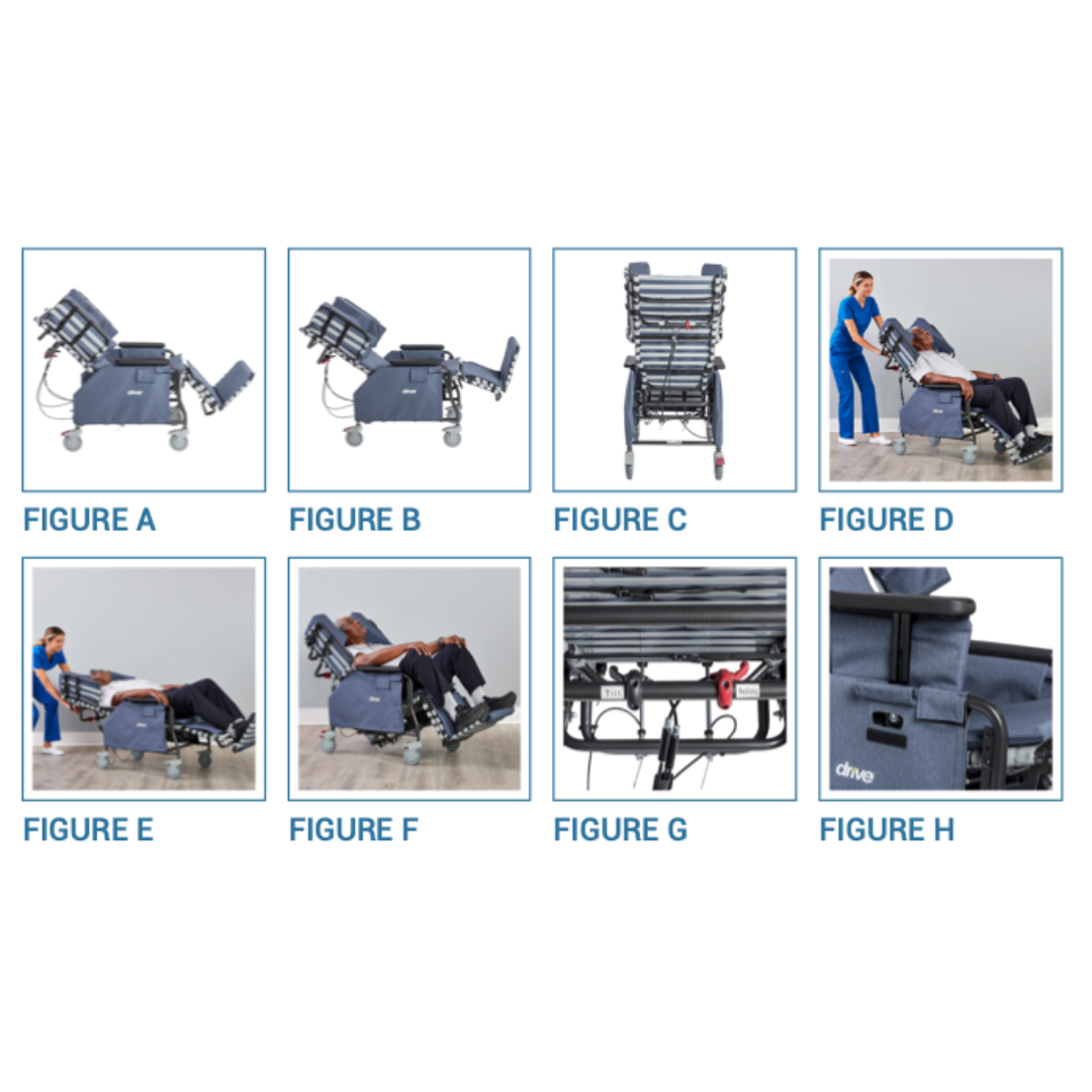 Drive Medical Rose Comfort Max Tilt & Recline Chair with Casters