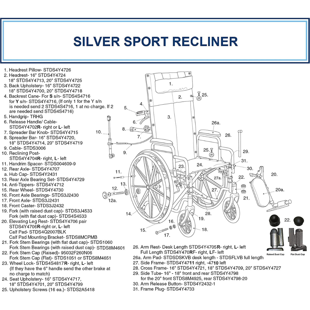 Drive Medical Silver Sport Full-Reclining Wheelchair with Desk Arms ...