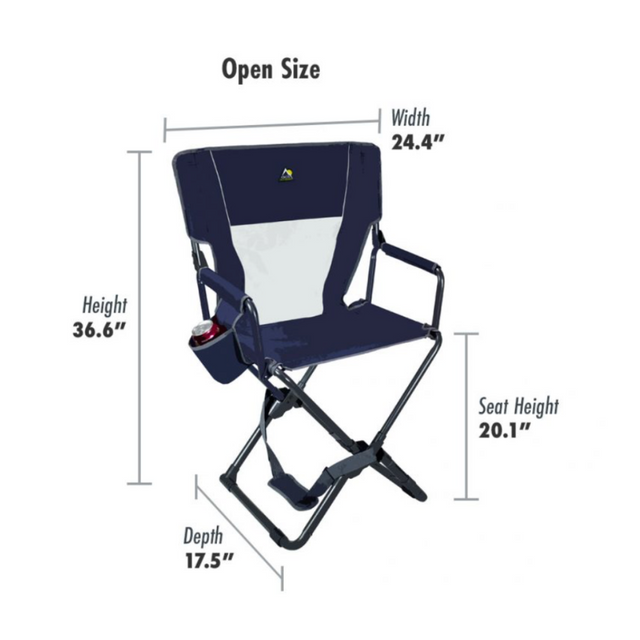 GCI Outdoor Express Director's Chair - Folds Down to Size of a Laptop