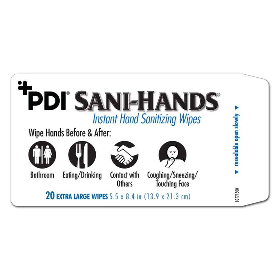 PDI Sani-Hands Extra Large Hand Sanitizing Wipes Travel Packs