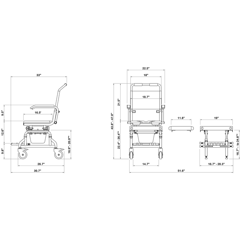 ShowerBuddy TubBuddy Lightweight Tub Transfer System with Commode