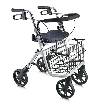 Evolution Series 4-Wheeled Rolling Walker Rollator-Large Front Basket