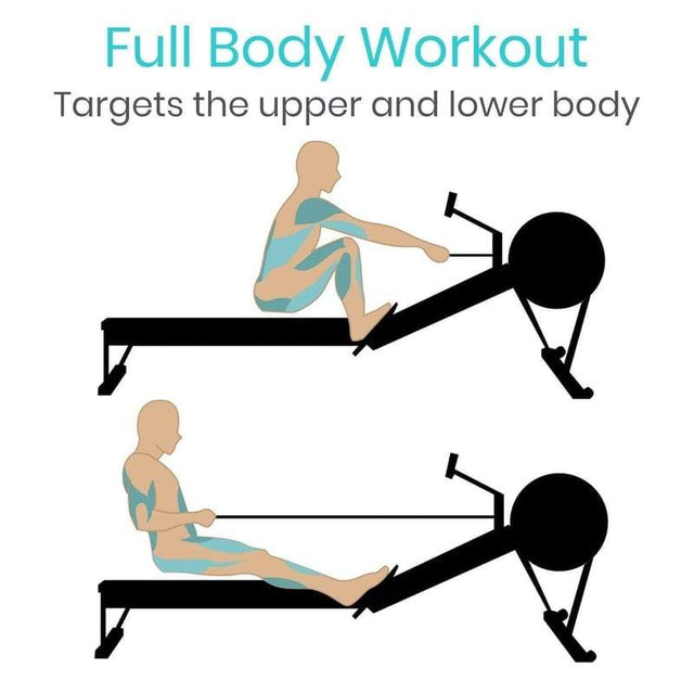 Vive Health Folding Rowing Machine with Smart Phone Compatibility